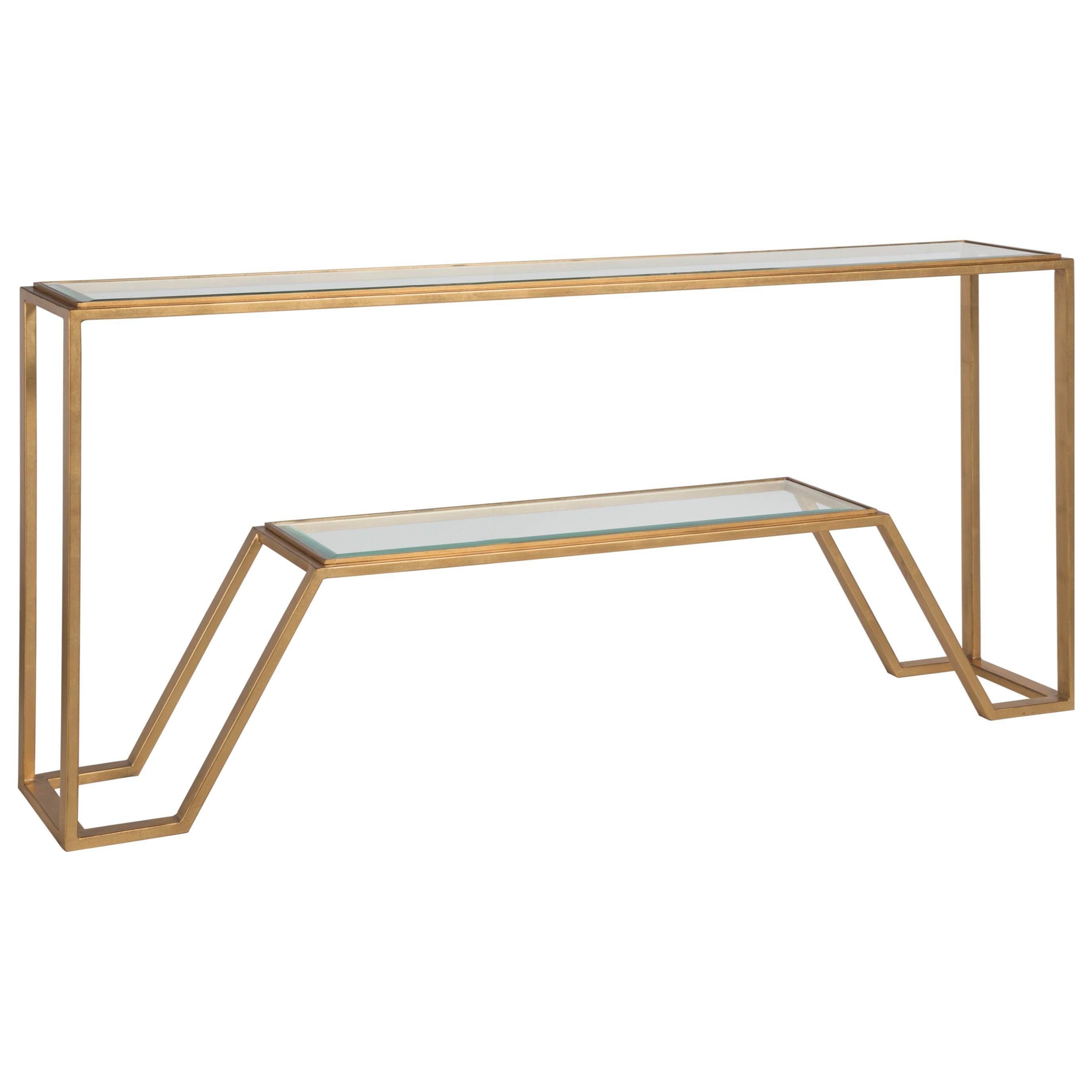 Artistica Artistica Metal Byron Contemporary Metal Console Table with Glass Top | Belfort ...